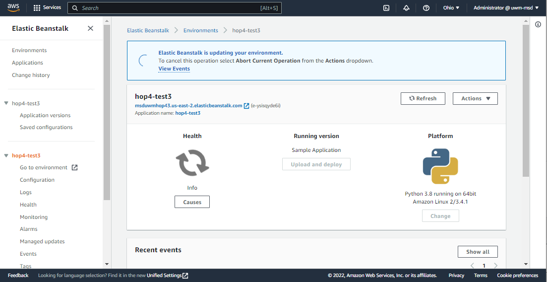 Deploy a Django Application to Elastic Beanstalk – UW-Milwaukee Cloud ...