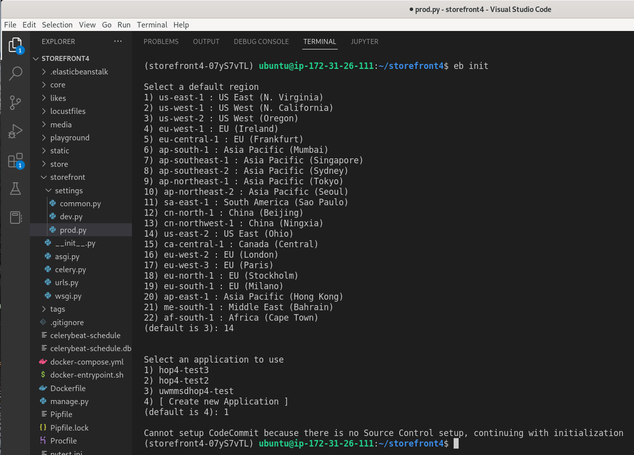 Tailor a Django Application for Deployment to Elastic Beanstalk – UW ...