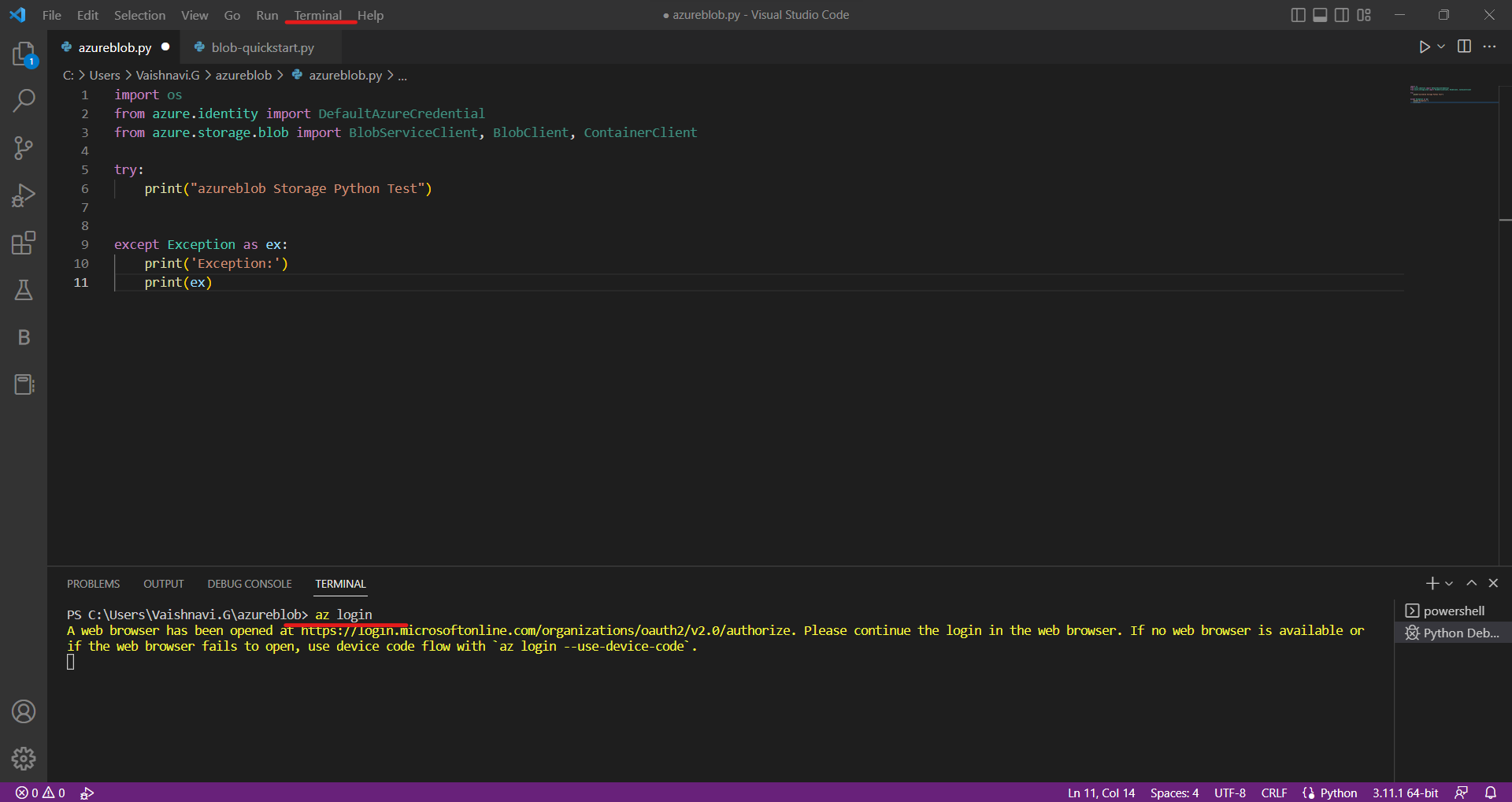 How to use Python to create, write to, and delete files in an Azure ...