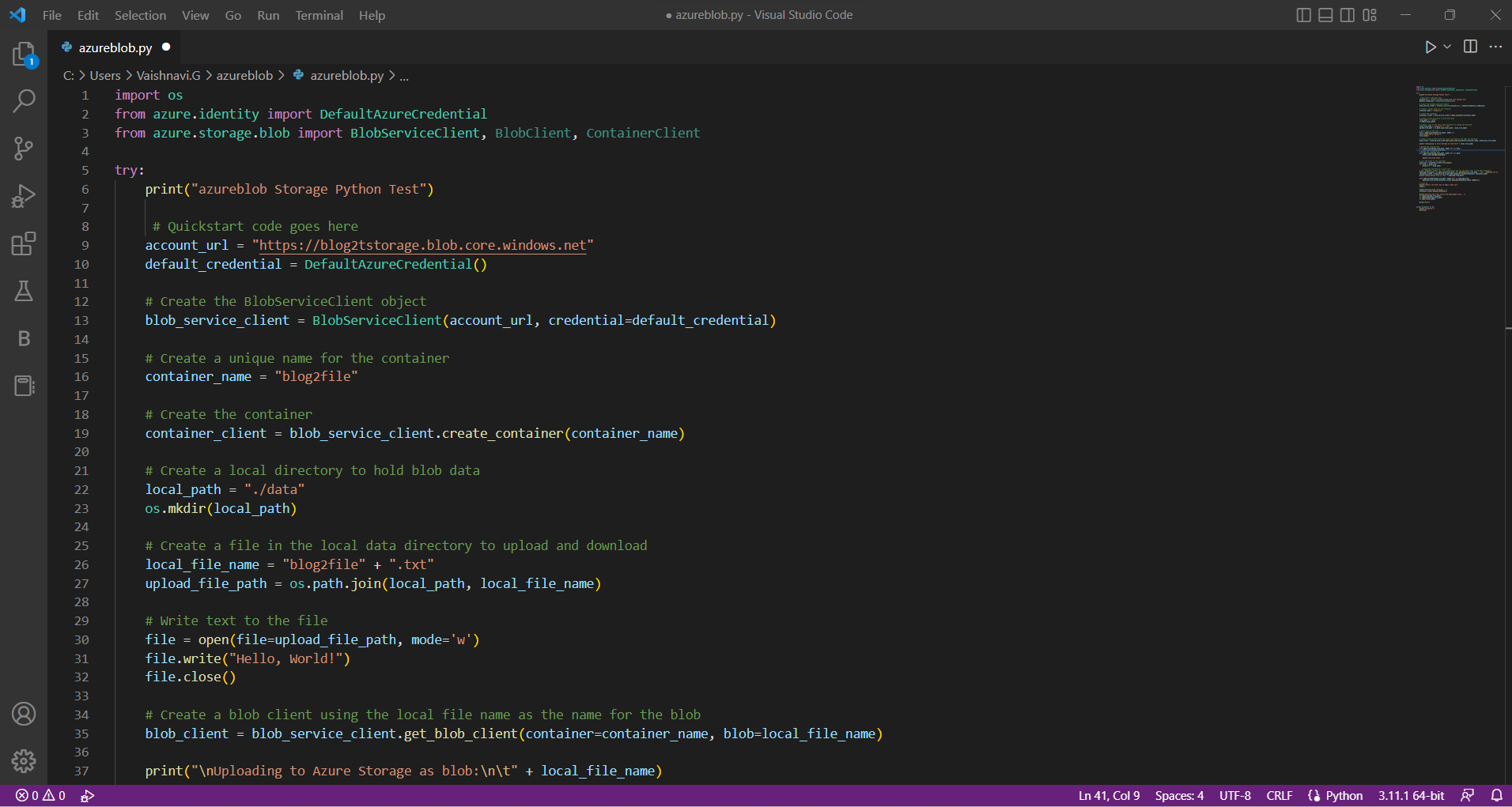 How To Use Python To Create Write To And Delete Files In An Azure Storage Container Uw 