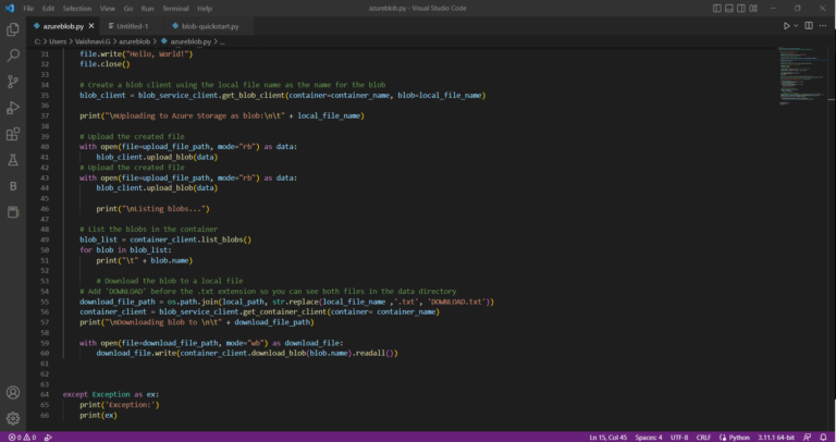 How to use Python to create, write to, and delete files in an Azure ...