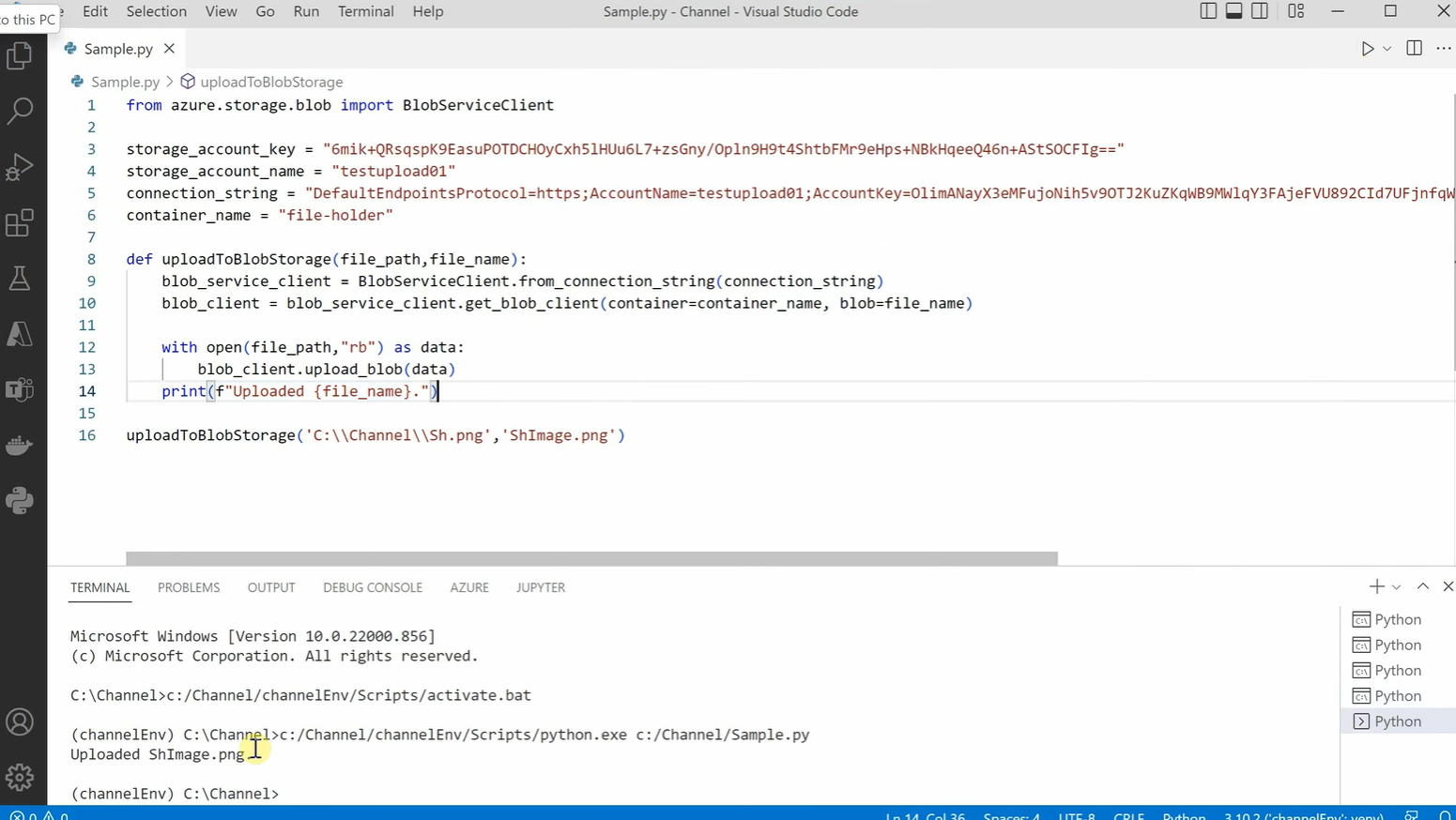 How To Upload File To Azure Blob Using Python – UW-Milwaukee Cloud Computing